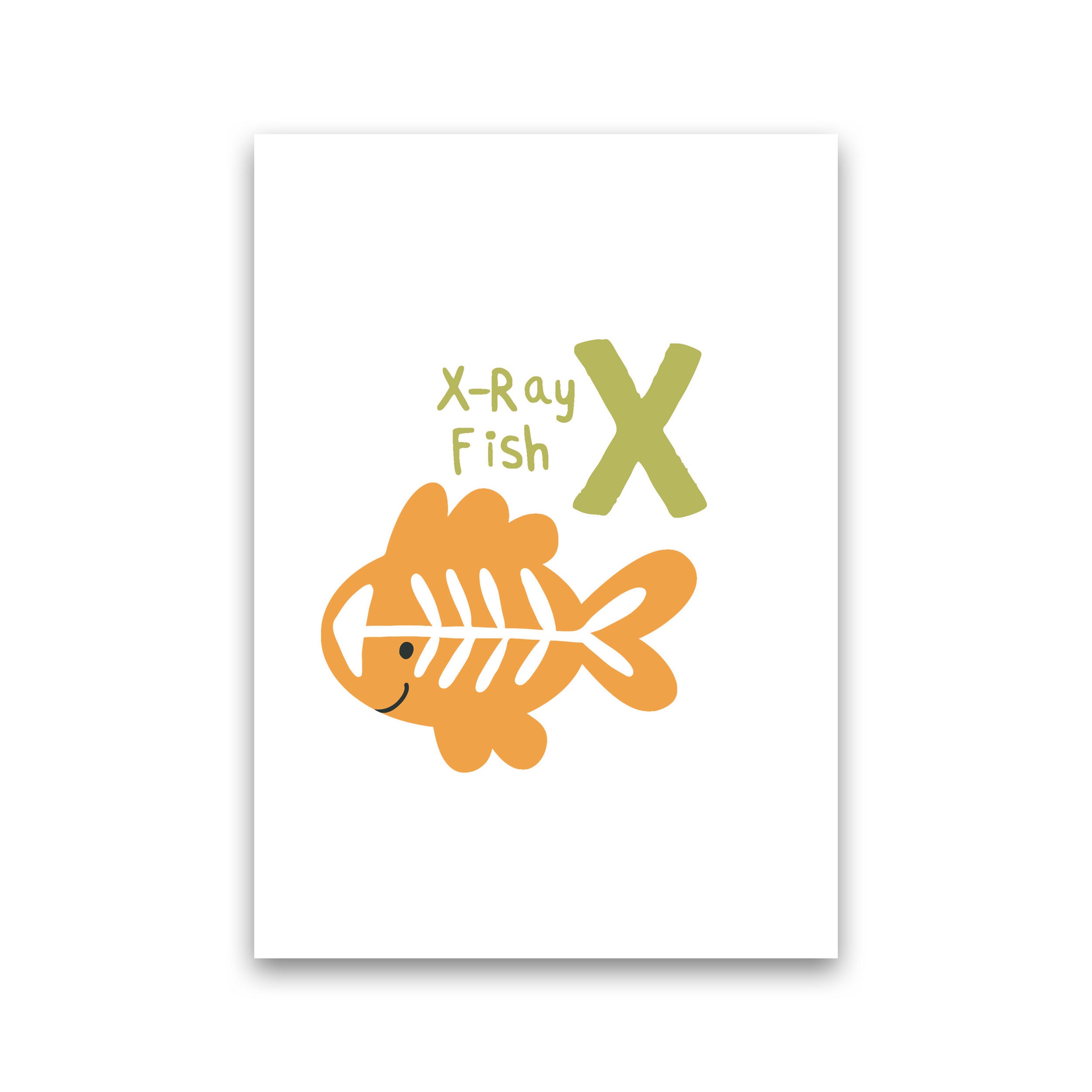Alphabet Animals, X Is For X-Ray Fish, Nursey Wall Art Poster