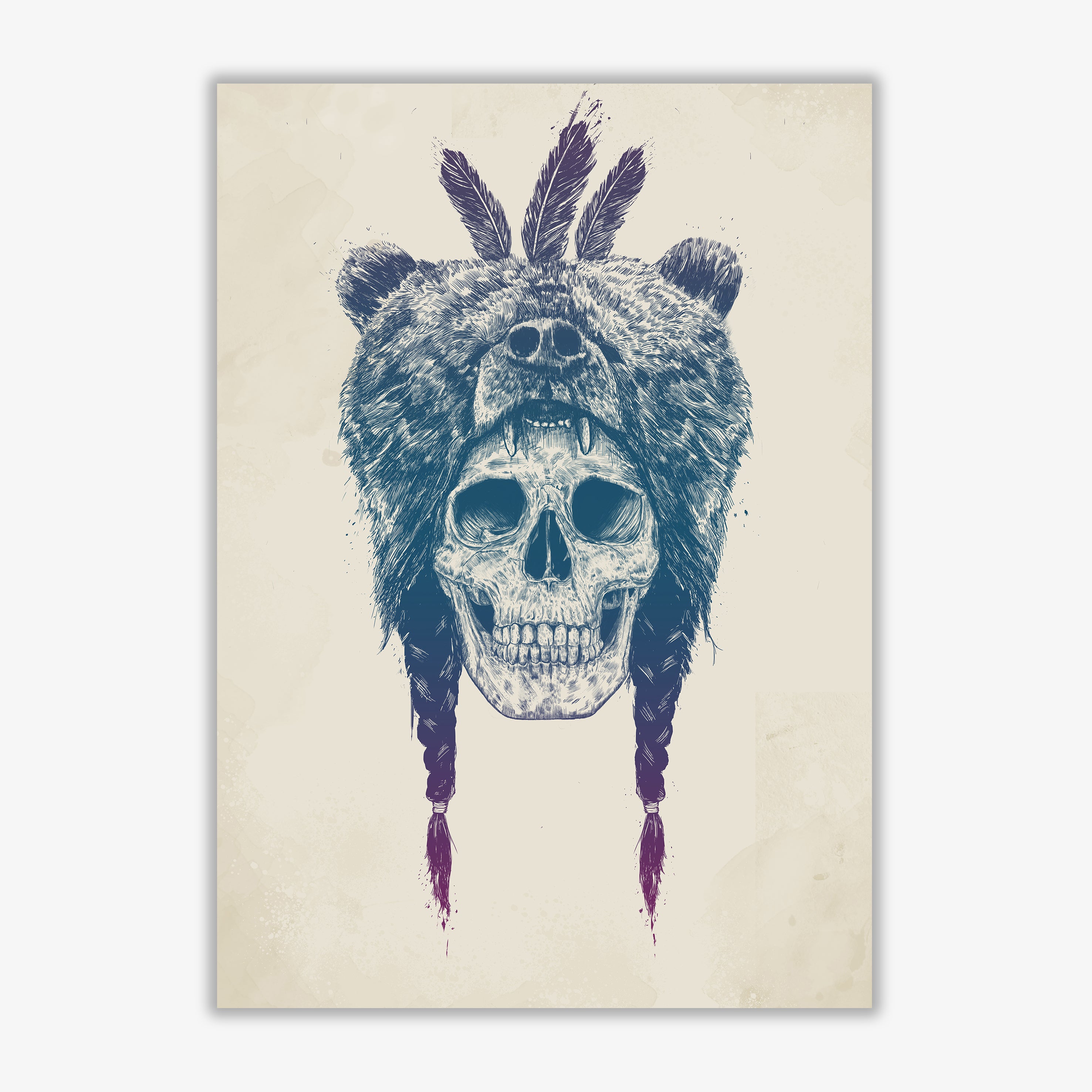 Dead Shaman Gothic Art Print by Balaz Solti