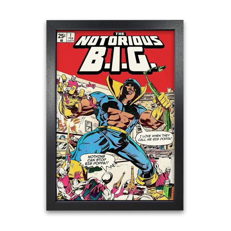 The Notorious Big Retro Music Poster Framed Wall Art Print