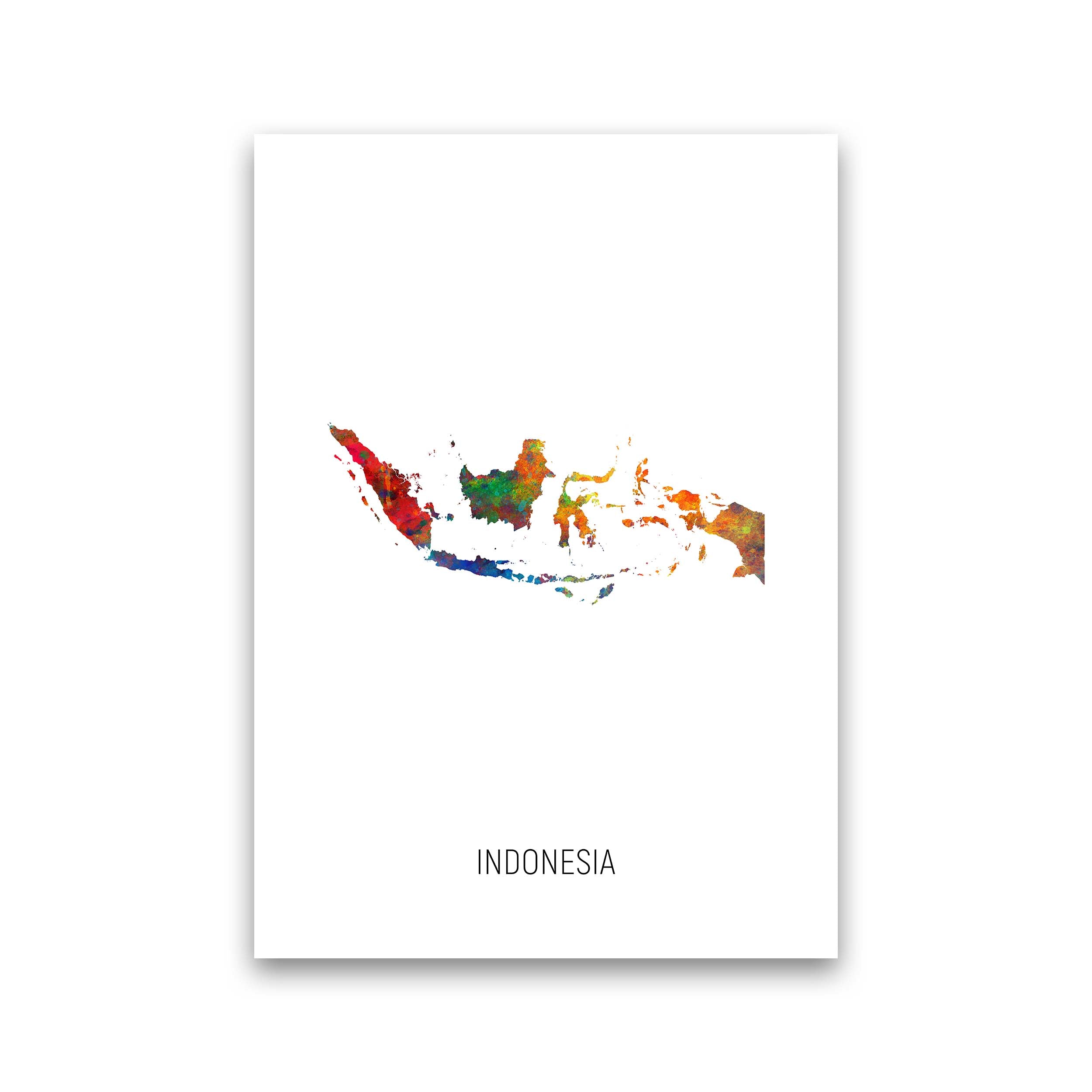 Indonesia Watercolour Map Art Print by Michael Tompsett