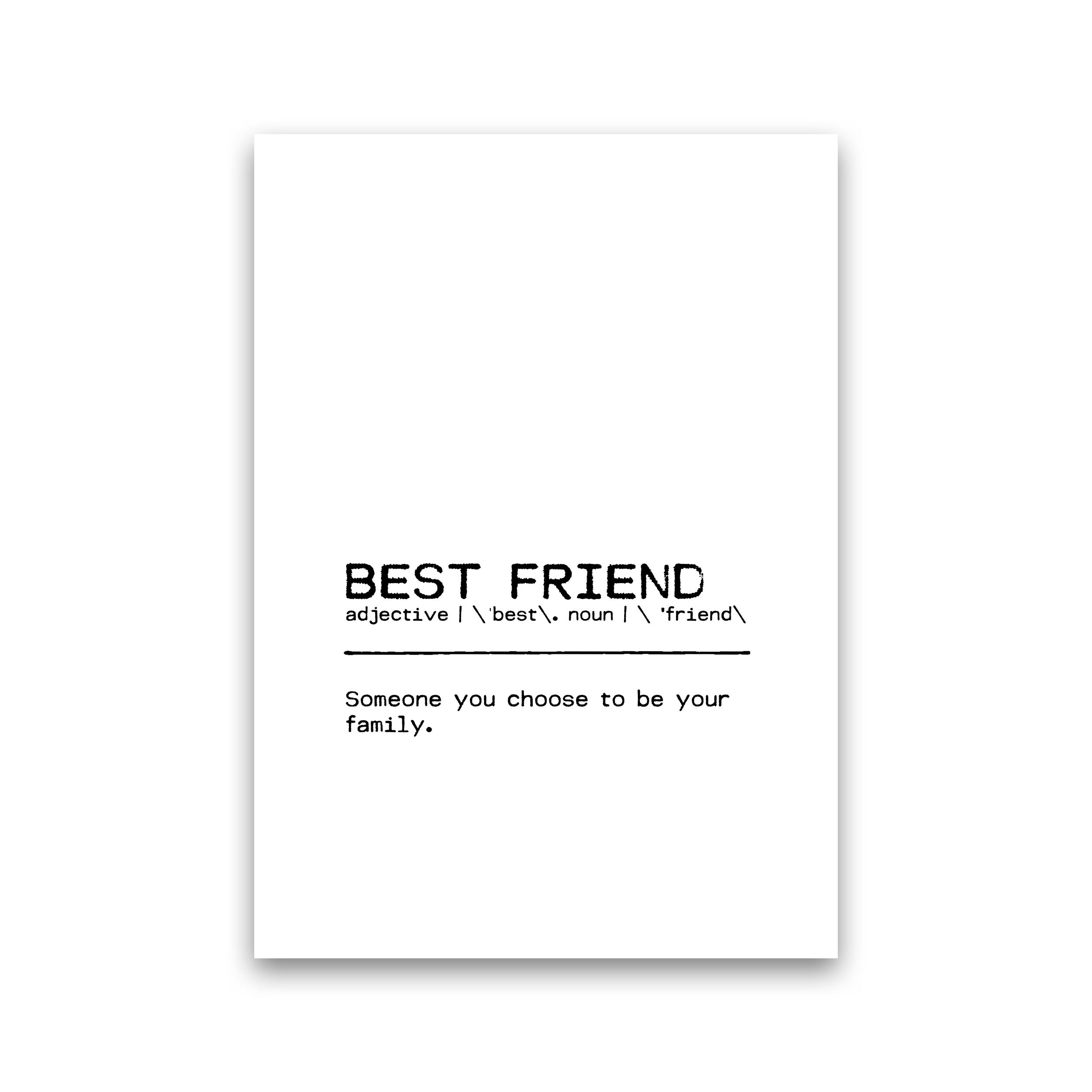 Best Friend Family Definition Quote Print By Orara Studio