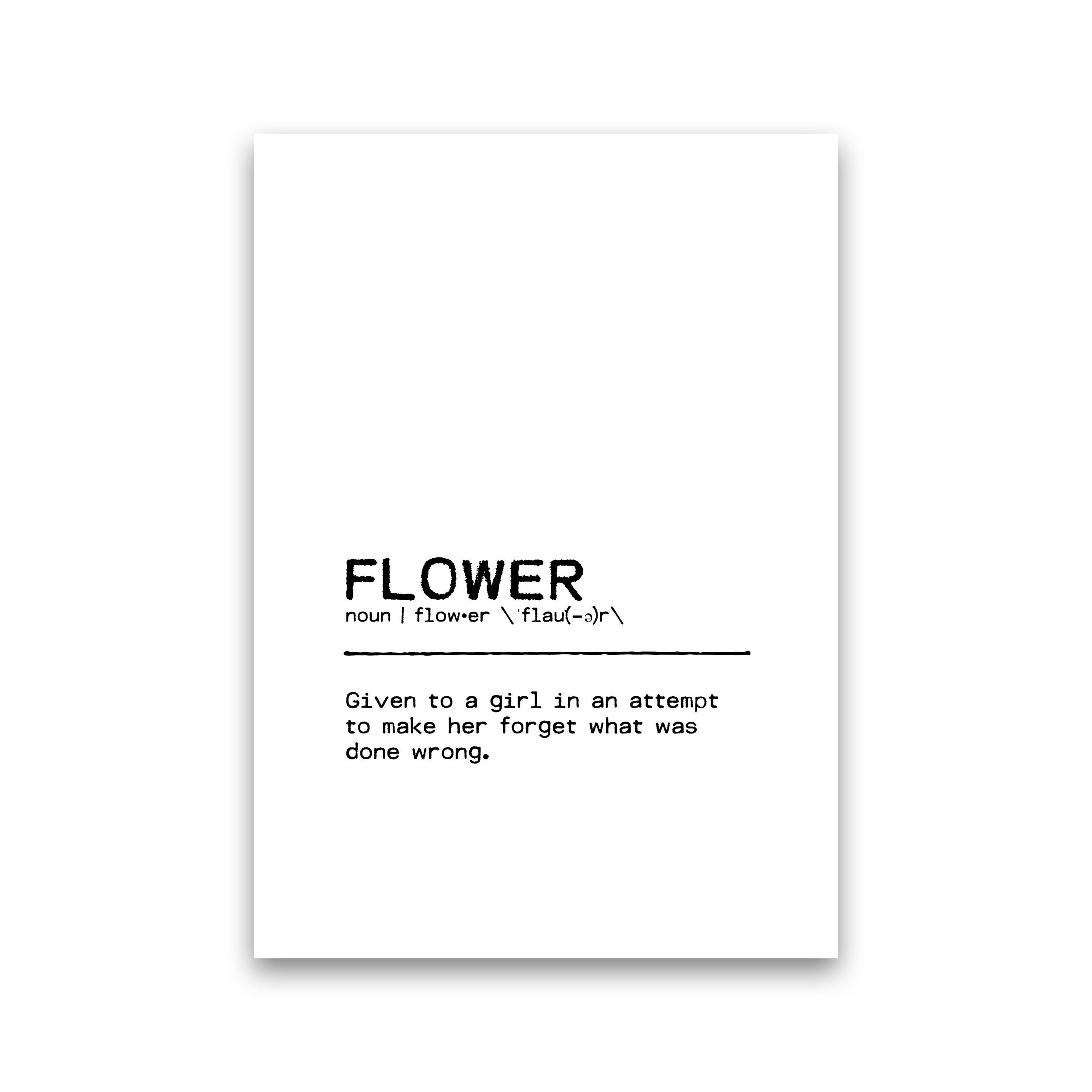 Flower Forget Definition Quote Print By Orara Studio