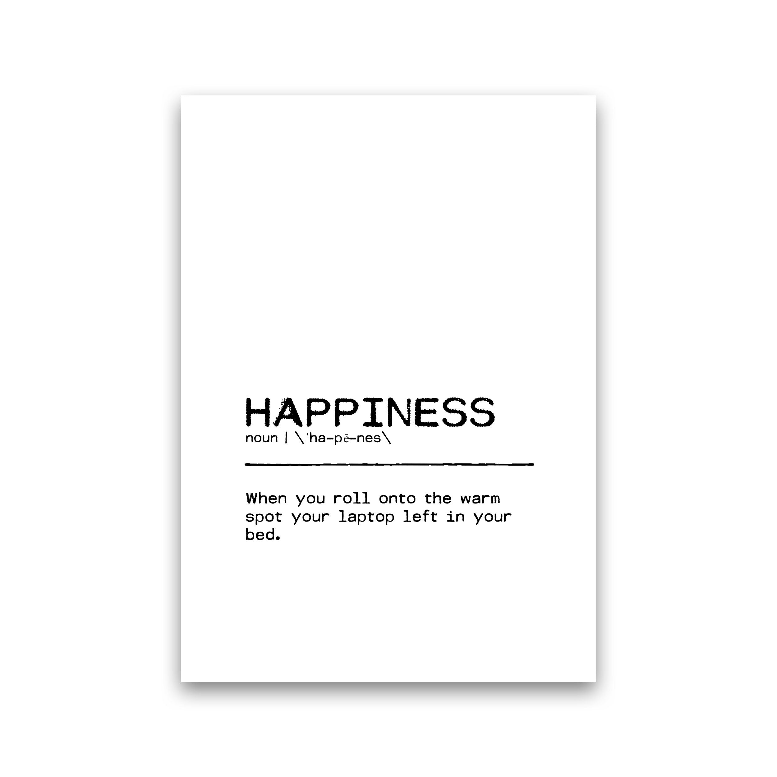 Happiness Laptop Definition Quote Print By Orara Studio