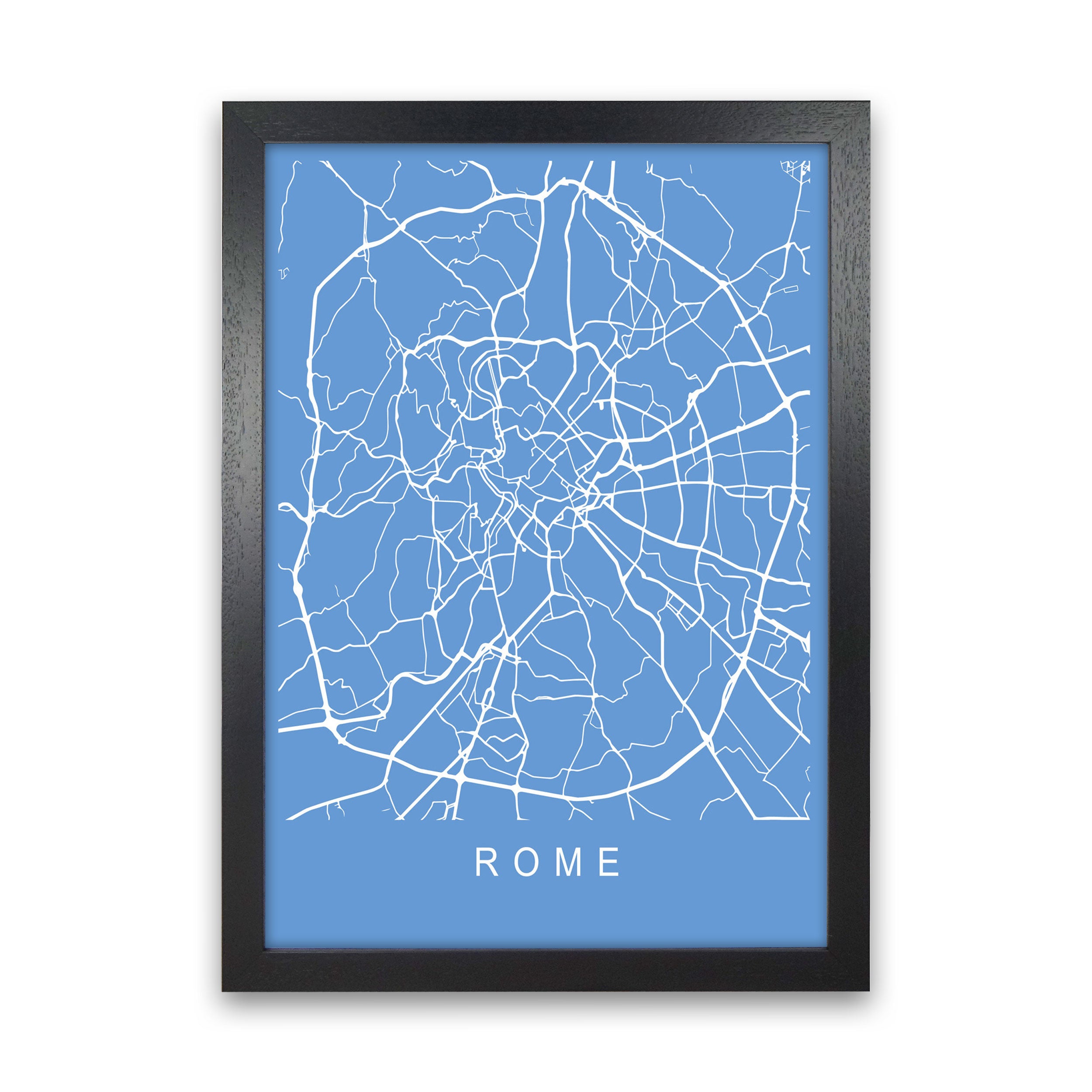 Rome Map Blueprint Art Print by Pixy Paper