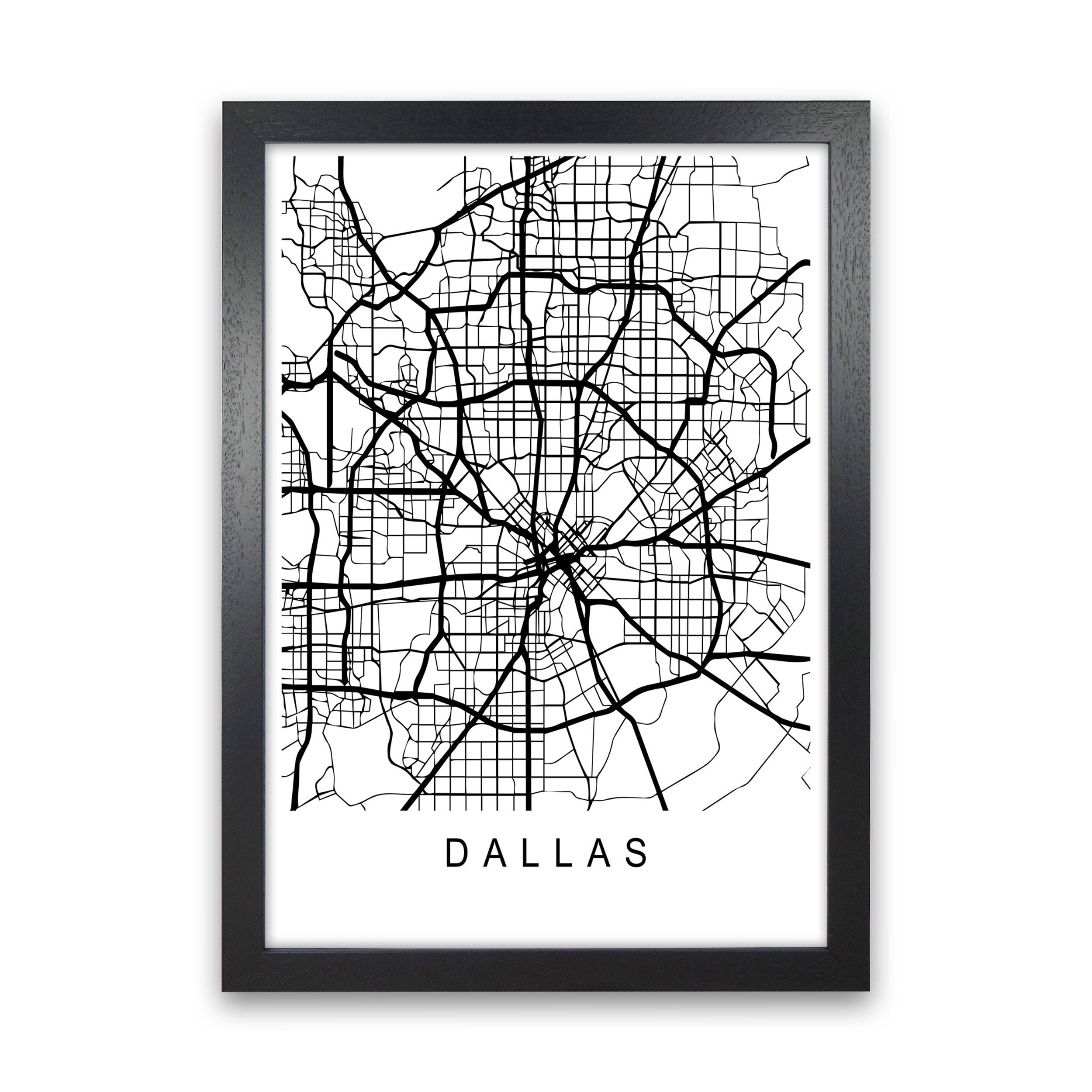 Dallas Map Art Print by Pixy Paper