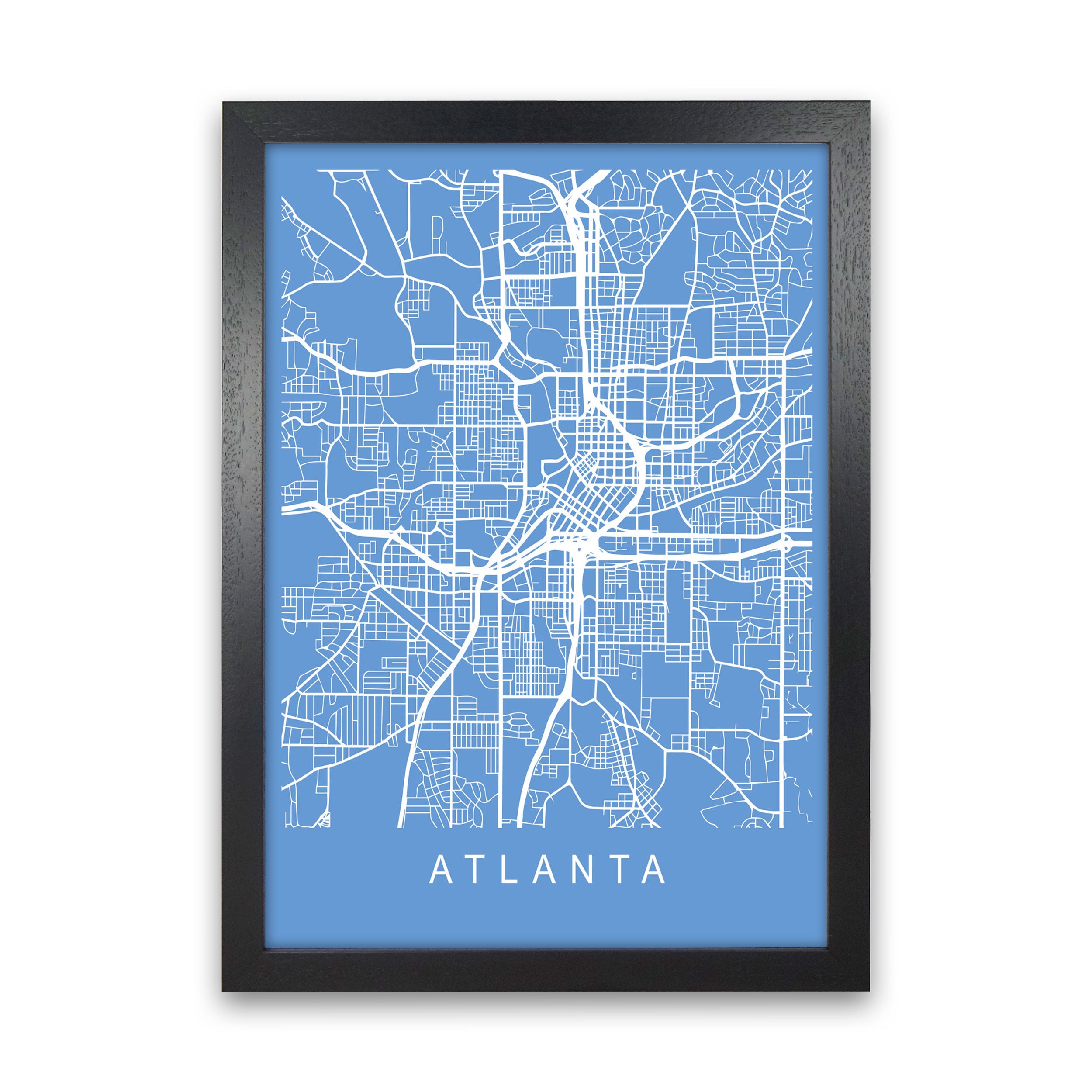 Atlanta Map Blueprint Art Print by Pixy Paper