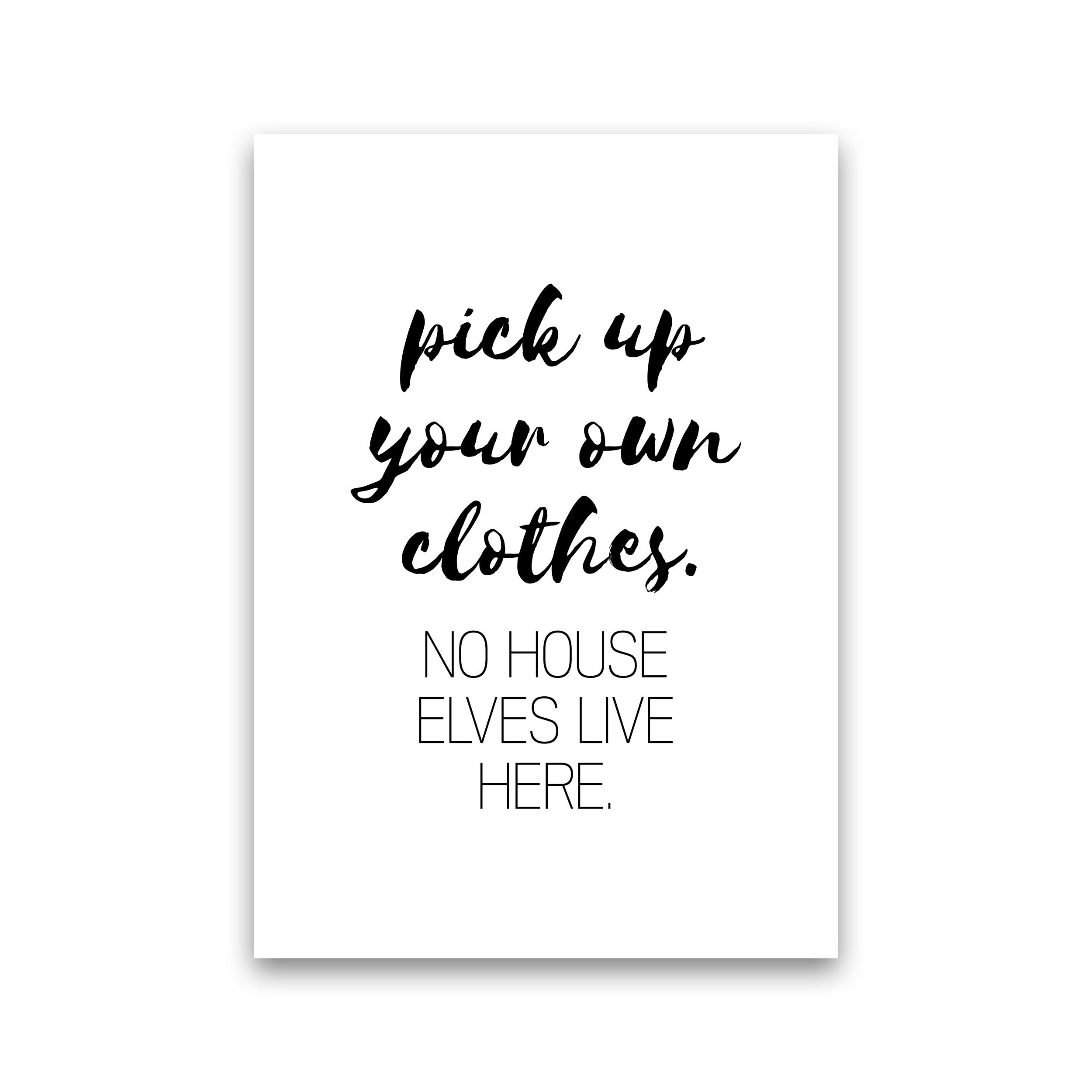 House Elves, Bathroom Framed Typography Wall Art Print