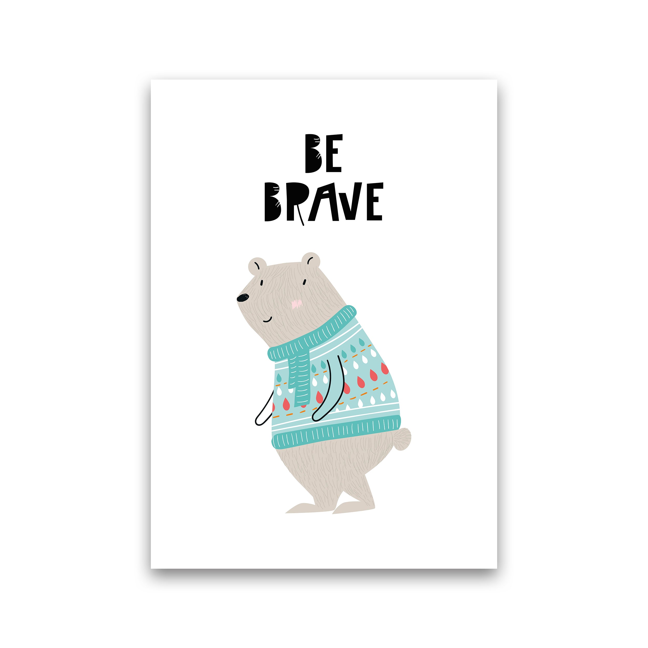 Be Brave Animal Art Print by Pixy Paper
