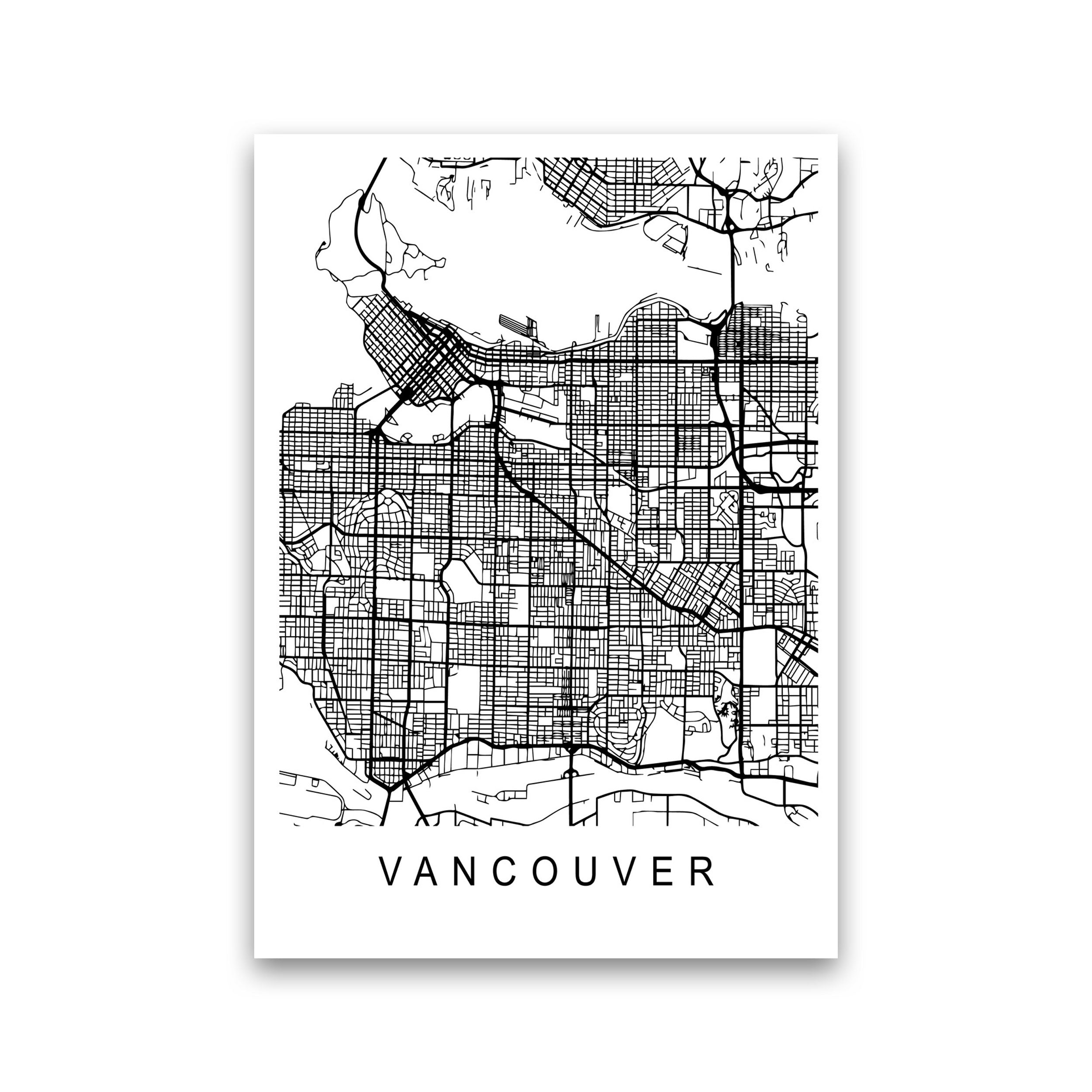 Vancouver Map Art Print by Pixy Paper