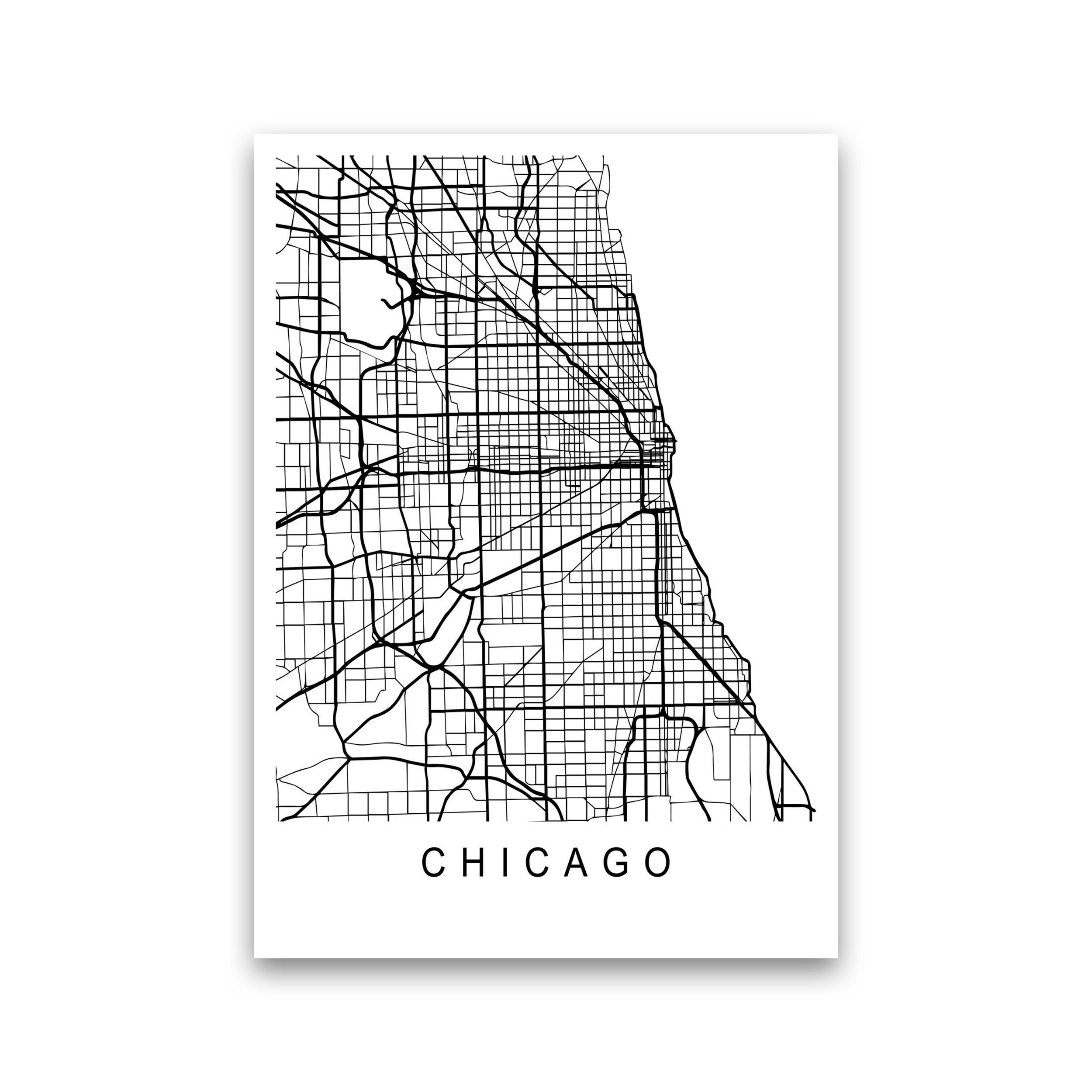 Chicago Map Art Print by Pixy Paper