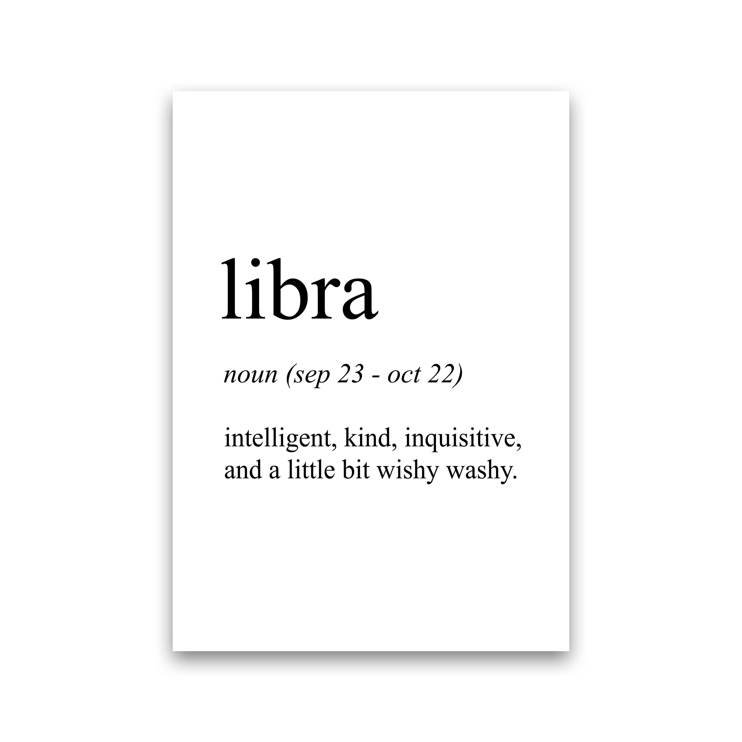 Libra Definition Art Print by Pixy Paper