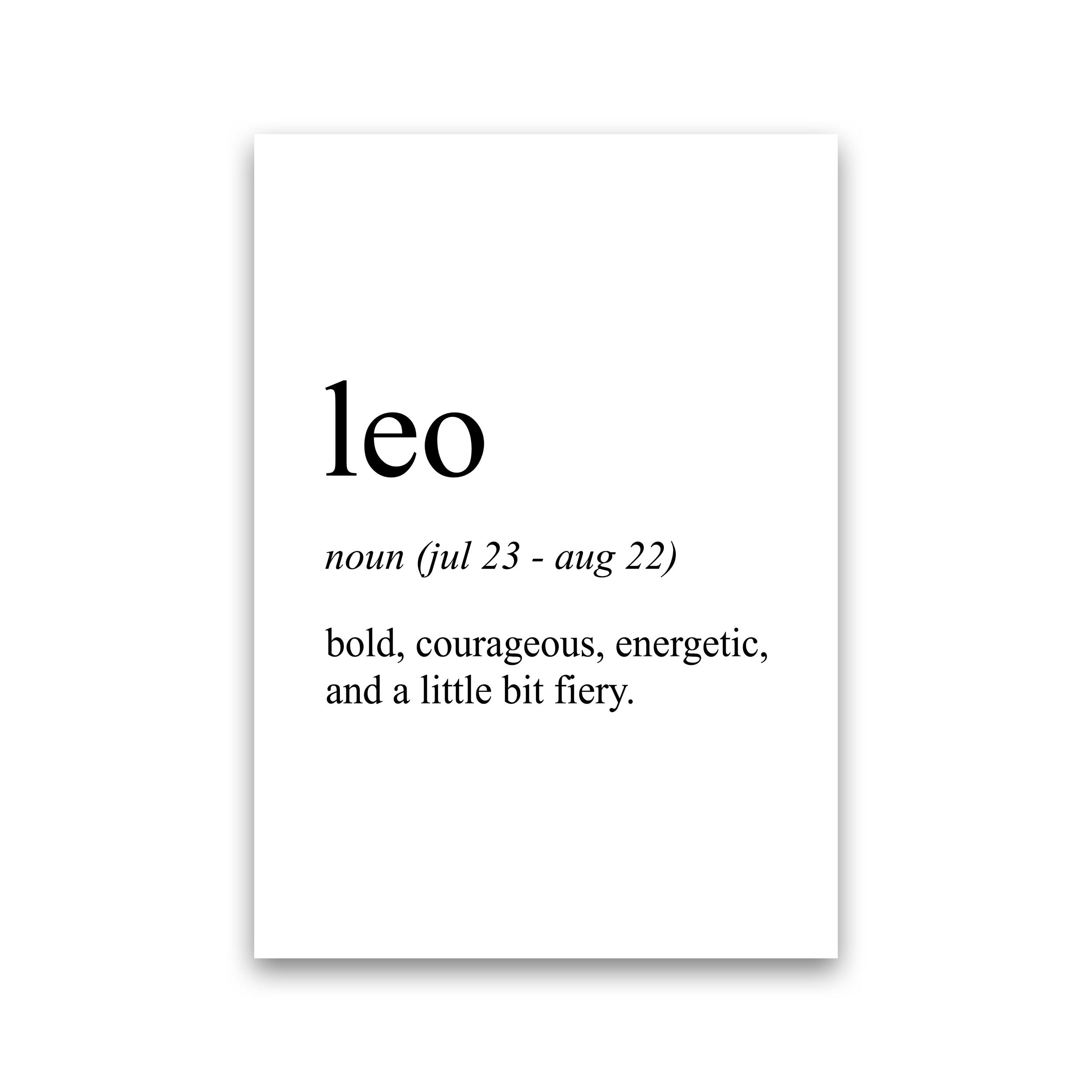 Leo Definition Art Print by Pixy Paper